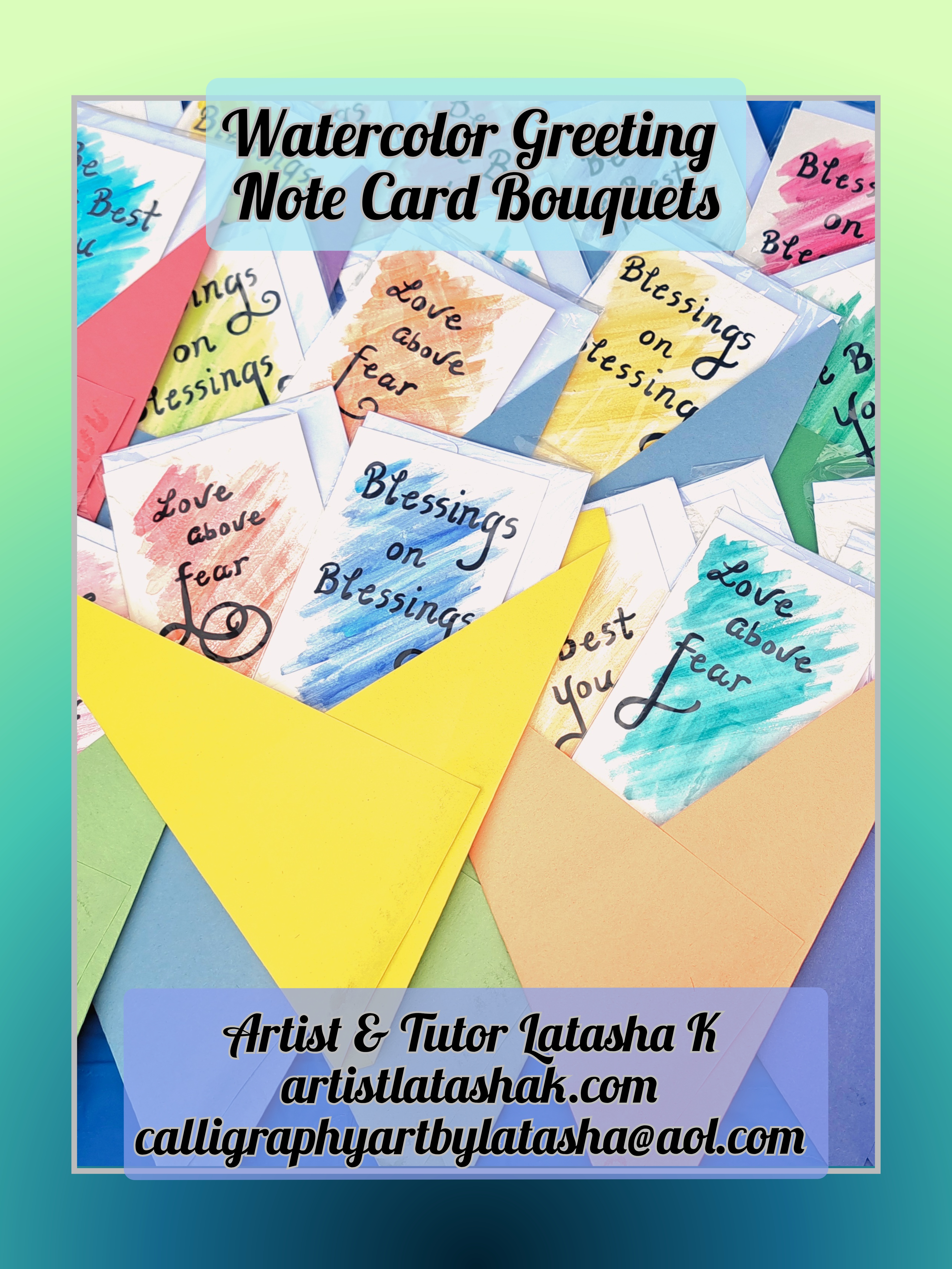 Watercolor Greeting Note Card Bouquets – Fine Artist & Tutor